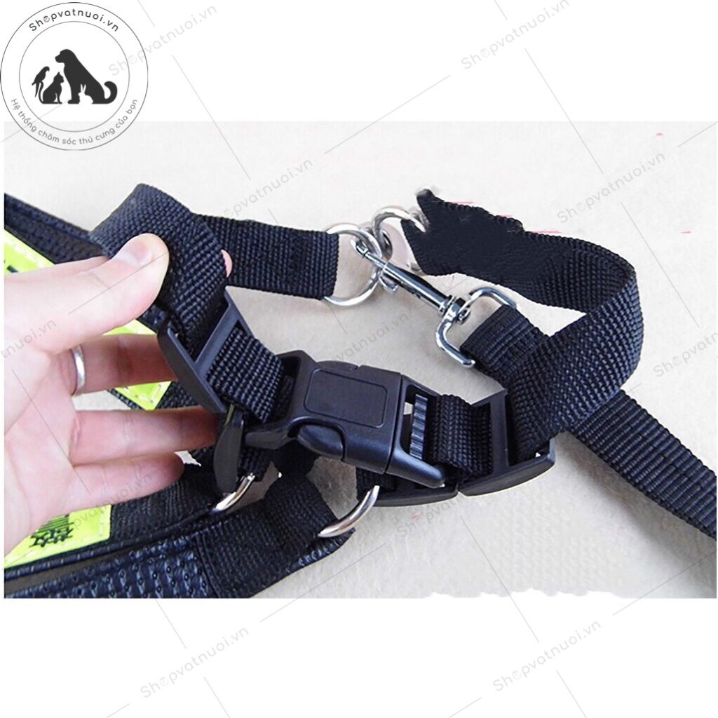 Bộ Dây Dắt Chó Kèm Vòng Cổ Police Phản Quang Ban Đêm - Shopvatnuoi.vn
