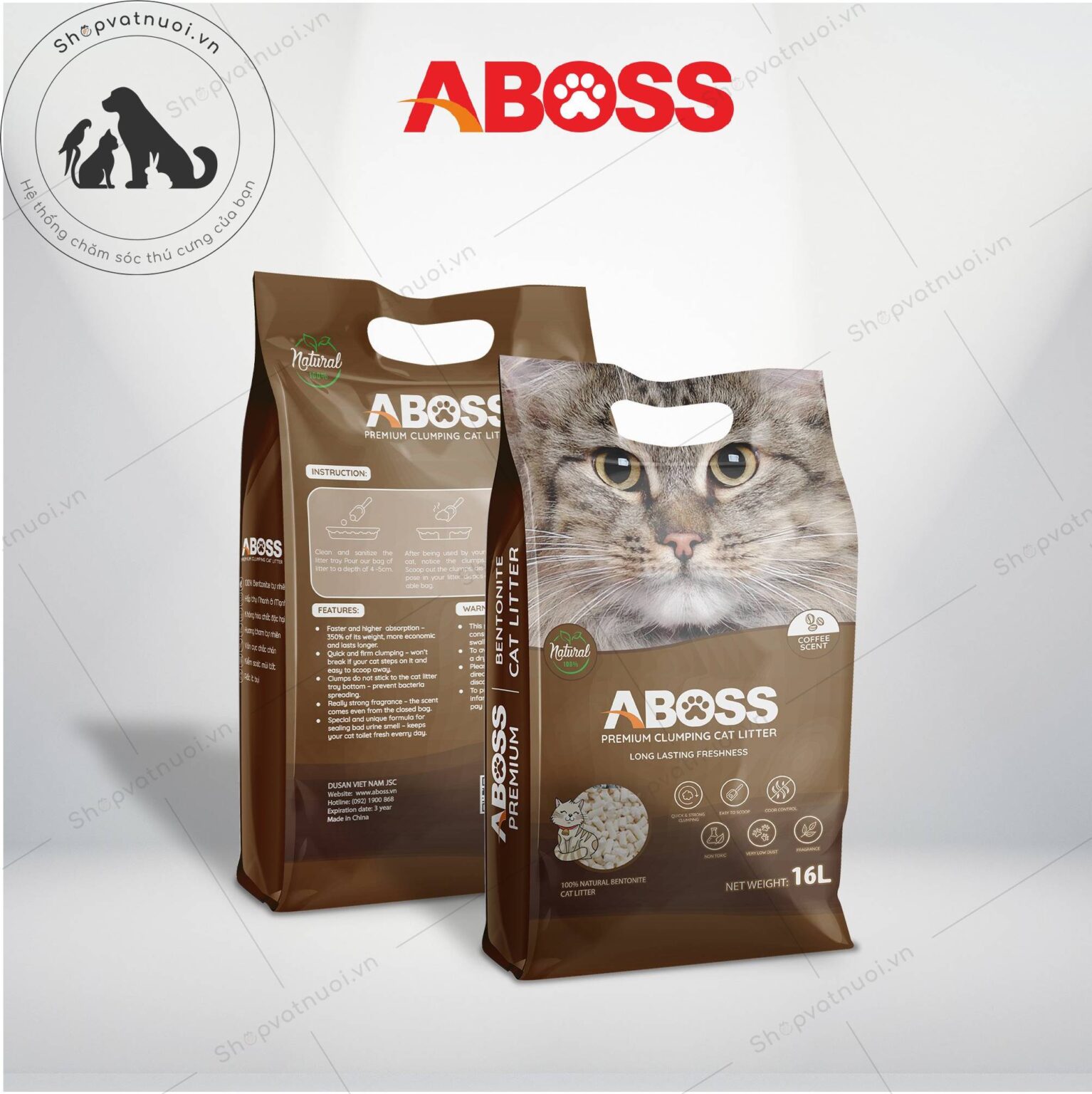 Cát Vệ Sinh Cát Đất Sét Bentonite ABoss CDS003 - Shopvatnuoi.vn