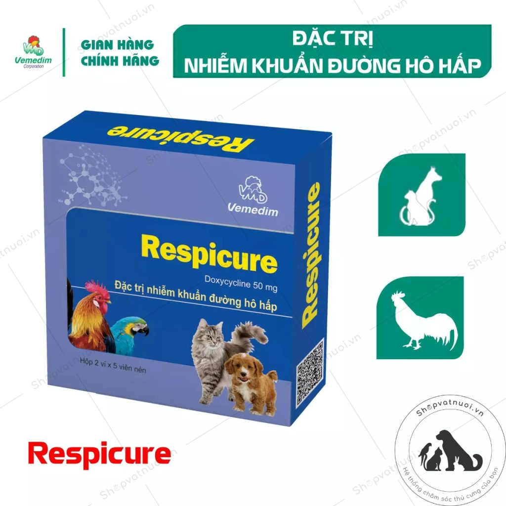 Thuốc Uống Đặc Trị Nhiễm Khuẩn Đường Hô Hấp Cho Vật Nuôi Respicure Vemedim - Shopvatnuoi.vn