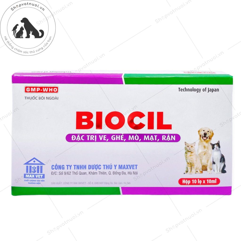 Thuốc Nhỏ Gáy Diệt Ký Sinh Trùng Biocil MaxVet 10ml - Shopvatnuoi.vn
